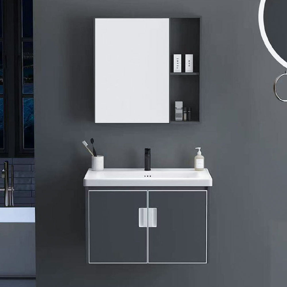 Aluminum Vanity Bathroom Cabinet With Mirror | Single Sink Vanities ...